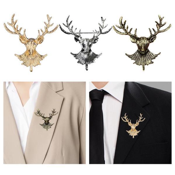 説明:[ユニークでシック]: この3D鹿の頭パターンのクリスマスブローチピンは.男性にも女性にもスタイリッシュなアクセサリーです.ヴィンテージ感のあるデザインがどんなコーディネートにもエレガントな印象を与えます.[シンプルなブローチ]: こ...