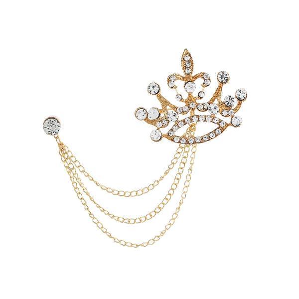 説明:[ユニークなデザイン]: メンズチェーンブローチピン.王冠の形.ヴィンテージで繊細.エレガントでファッショナブル.[丈夫な素材]: ブローチピンは高品質の合金素材で作られており.ラインストーンで装飾されており.耐久性があり.簡単に変形...