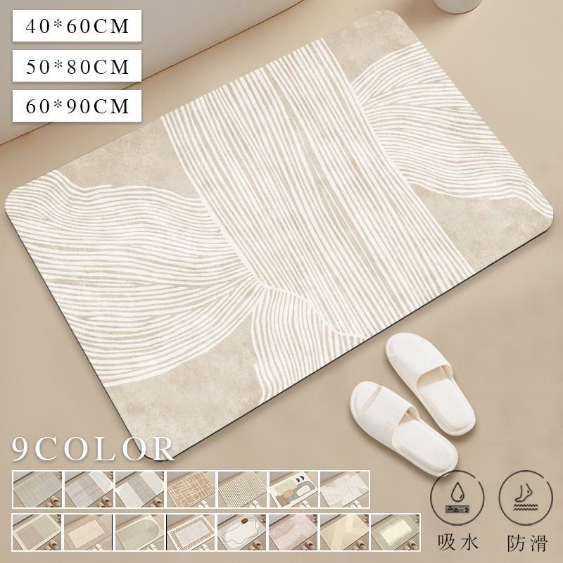 ≪商品詳細≫カラー:15色からお選びいただけますサイズ：約40*60CM、約50*80CM、約60*90CM素材：珪藻土【商品説明】・吸水性・速乾性抜群の珪藻土バスマット　カビや嫌なにおいが発生しにくいです。・丸洗いもできて、2枚に折れるの...