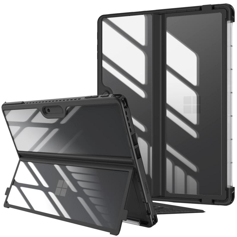 for Microsoft Sface Pro 第 12 世代 2026 /11 /10 2024 / 9 / 9 5G 2022 13インチ ケース タイプカバー ソフトTPU 全面保護型 スタンド保護機能付き キックスタンドケース 軽量...