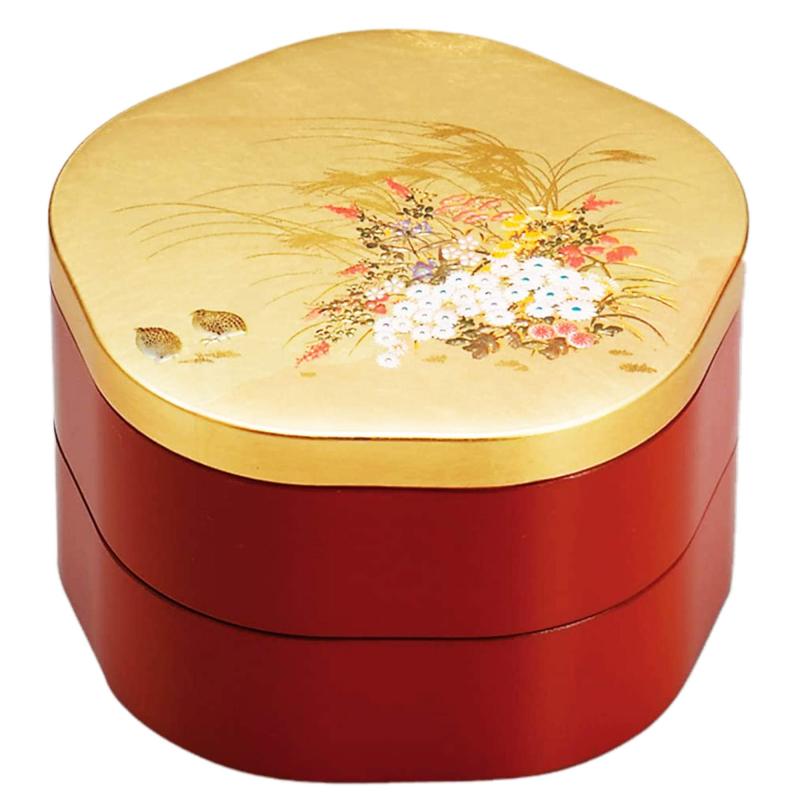 まえじゅう漆器 みやび 5.0 花重 6R-507 赤15x15x10cmフェノール樹脂・ウレタン塗装