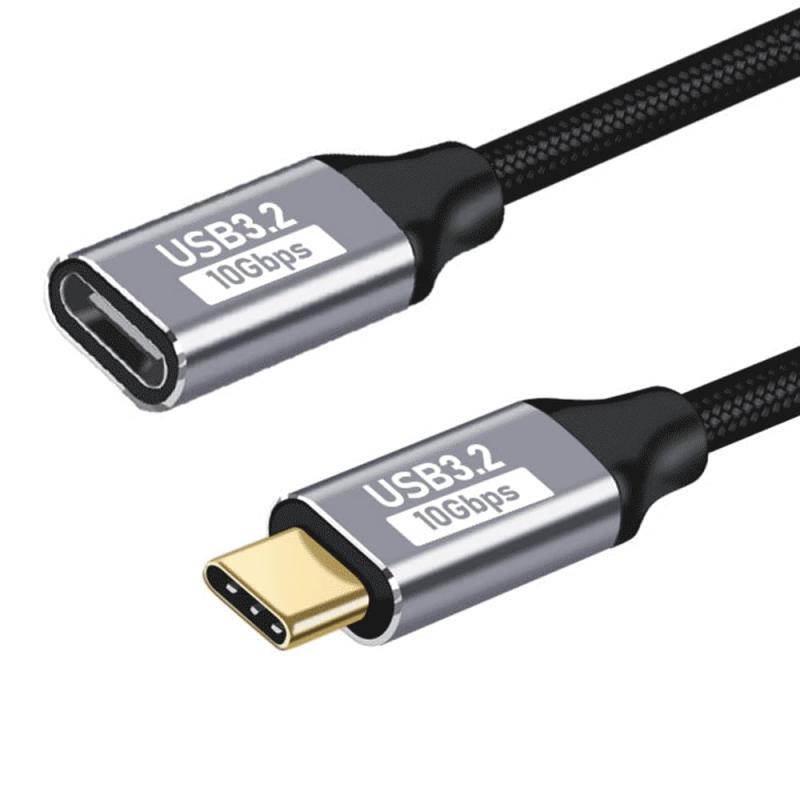 USB type C 延長ケーブル タイプc延長コード 100W PD急速充電 USB3.1 Gen2(10Gbps)データ転送 4K/60Z映像出力 ナイロン編みMacBook、Pad、Sface、Switch、Xperia、Galaxy...