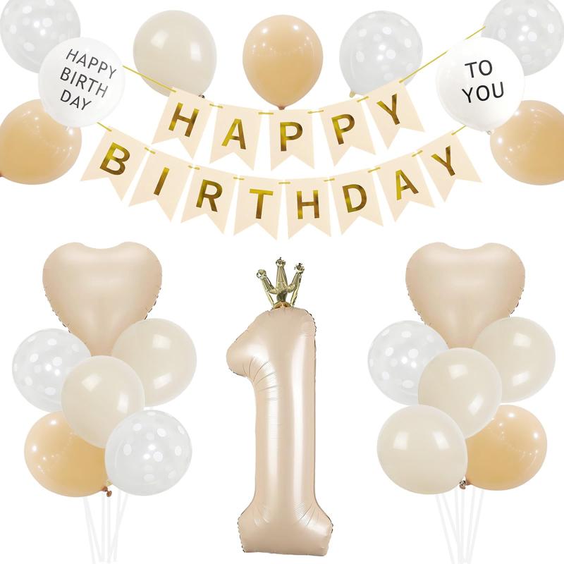 誕生日 バルーン 風船 飾り付け セット くすみ カラー 40インチ 大きい 王冠 数字 ナンバー 付き PY BIRTDAYガーランド 男の子 女の子 ハッピーバースデー 飾りhappy birthday ガーランド*1 18inch ハ...