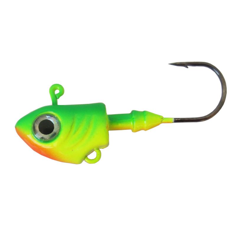 釣り針 ルアー 魚頭フック 鉛ヘッド ジグヘッド 尖りフック ソフトルアーフック 10g 15g 20g 30g 40g 赤 緑 青 海釣り 淡水