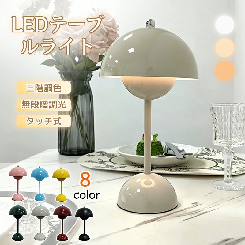 商品詳細製品仕様素材：鉄＋アクリルサイズ：直径16cm×高さ30cm電源：USB-TYPE-C充電式バッテリー容量：1200mAh消費電力：5W色温度：3000K〜6000K特徴?? コードレスでどこでも使える充電式LEDデスクライトTyp...