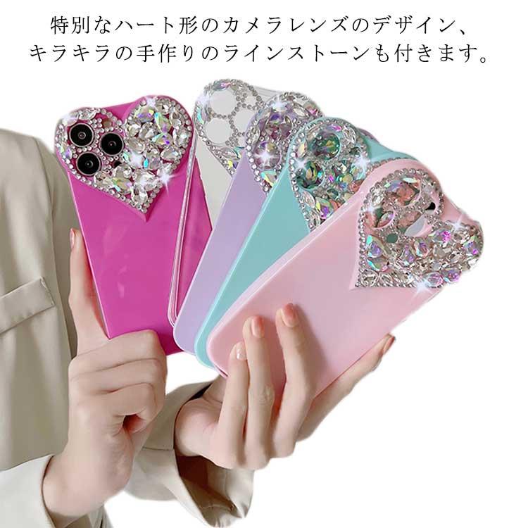 特別なハート形のカメラレンズのデザイン、キラキラの手作りのラインストーンも付きます。非常におしゃれで贅沢の設計です！高品質の柔らかいTPUを採用されております。手触りが素晴らしいし、脱着も簡単です。高い防塵性と耐衝撃性が持っています。傷、摩...
