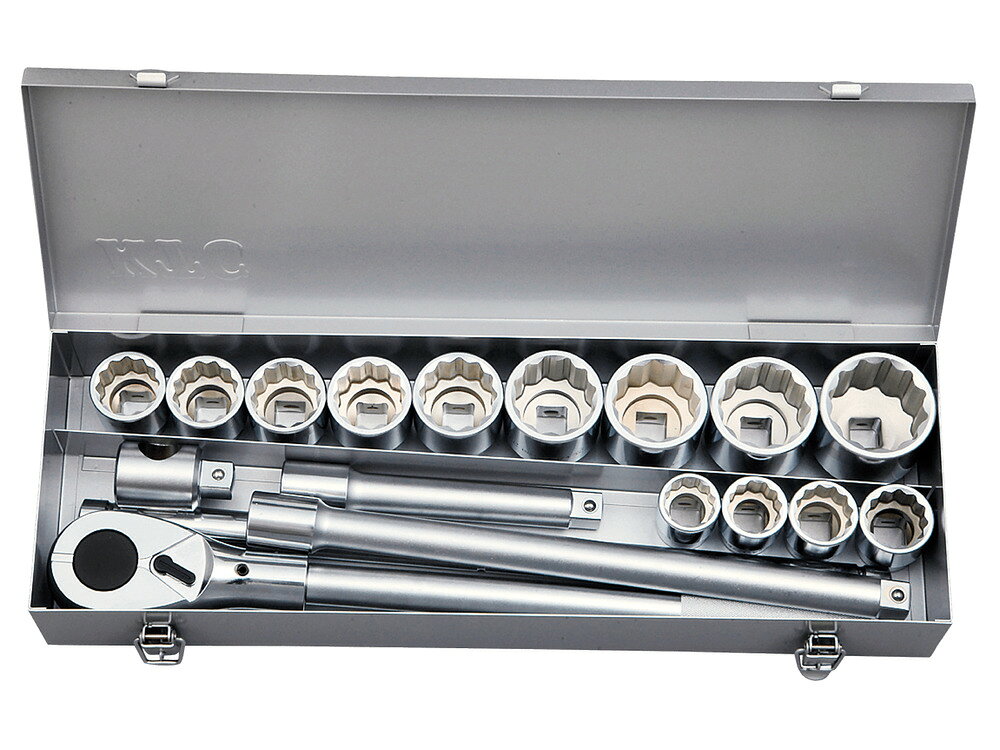 ※ お届けはタイトル記載の品番・数量のみとなります。 KTC(京都機械工具) [TB618BB] 19.0sq.ソケットレンチセット[18点] ◆品番：TB618BB　重さ：約16.7kg　JAN：4989433176932 入組点数：18...