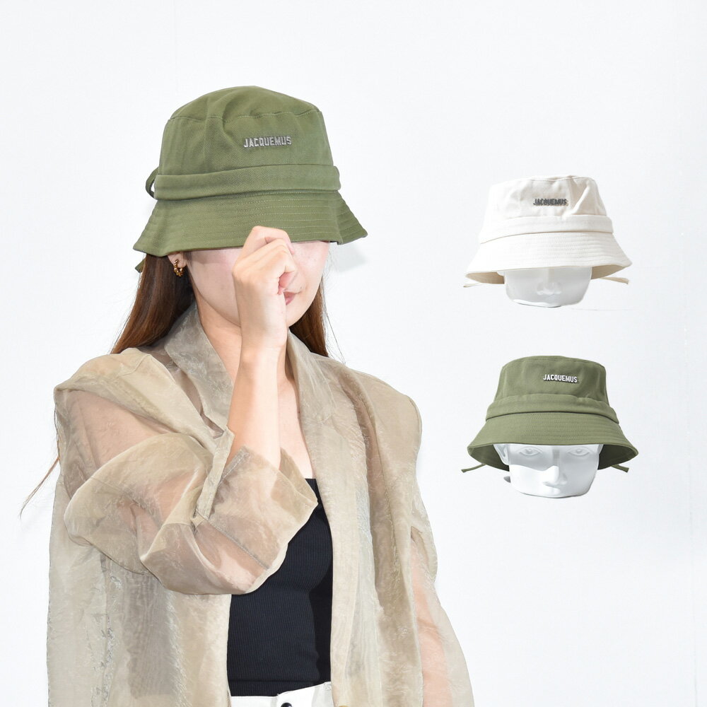 ■商品名 JACQUEMUS 帽子 バケットハット メンズ レディース カーキ 緑 ホワイト 白 ブランド ロゴ コットン バケハ ジャックムス 223AC001 カラー ・カーキ・オフホワイト ■サイズ ツバ長さ6cm高さ7.5cm 56...