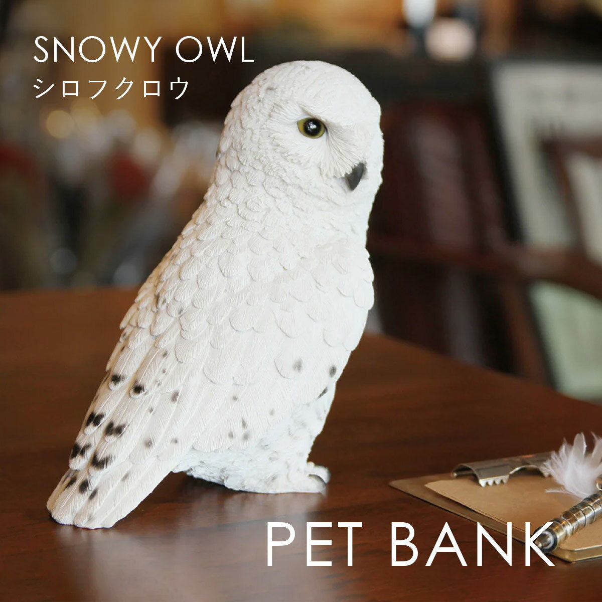 ↓↓ PET BANKシリーズ一覧 ↓↓ シリーズ名 PET BANK（ペットバンク）シリーズ 商品名 SNOWY OWL（シロフクロウ） サイズ W160×H170×D100 mm 素材 ポリレジン 重量 440g 製造国 中国 ご注意 ...
