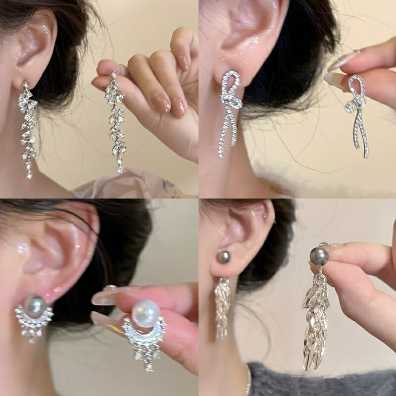 ■ この商品の特徴 ● 925銀製ピアスポスト：肌に優しい素材を使用。金属アレルギーが気になる方にもおすすめです。 ● きらめくラインストーン：光を反射する美しいストーンが、上品で華やかな印象を演出します。 ● 繊細な流れ葉とフリンジ：立体...