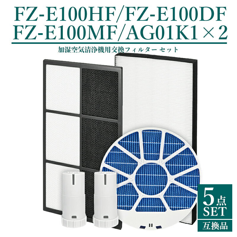 商品名 シャープ. 加湿空気清浄機フィルターセット ・集塵フィルター 対応型番：FZ-E100HF ・脱臭フィルター 対応型番：FZ-E100DF ・加湿フィルター 対応型番：FZ-E100MF ※枠つきタイプは枠ごとの交換になります ・A...