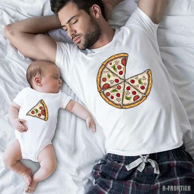 【原産国／製造国: 中国】 .親子コーデ 親子 セット tシャツ ペアルック ピザ服 ピザ 子供服 親子ペア 家族 お揃い おそろい ペアtシャツ 赤ちゃん ロンパース ベビー ママ 娘 母 娘 パパ 父 息子 大きいサイズ 母の日ギフト ...
