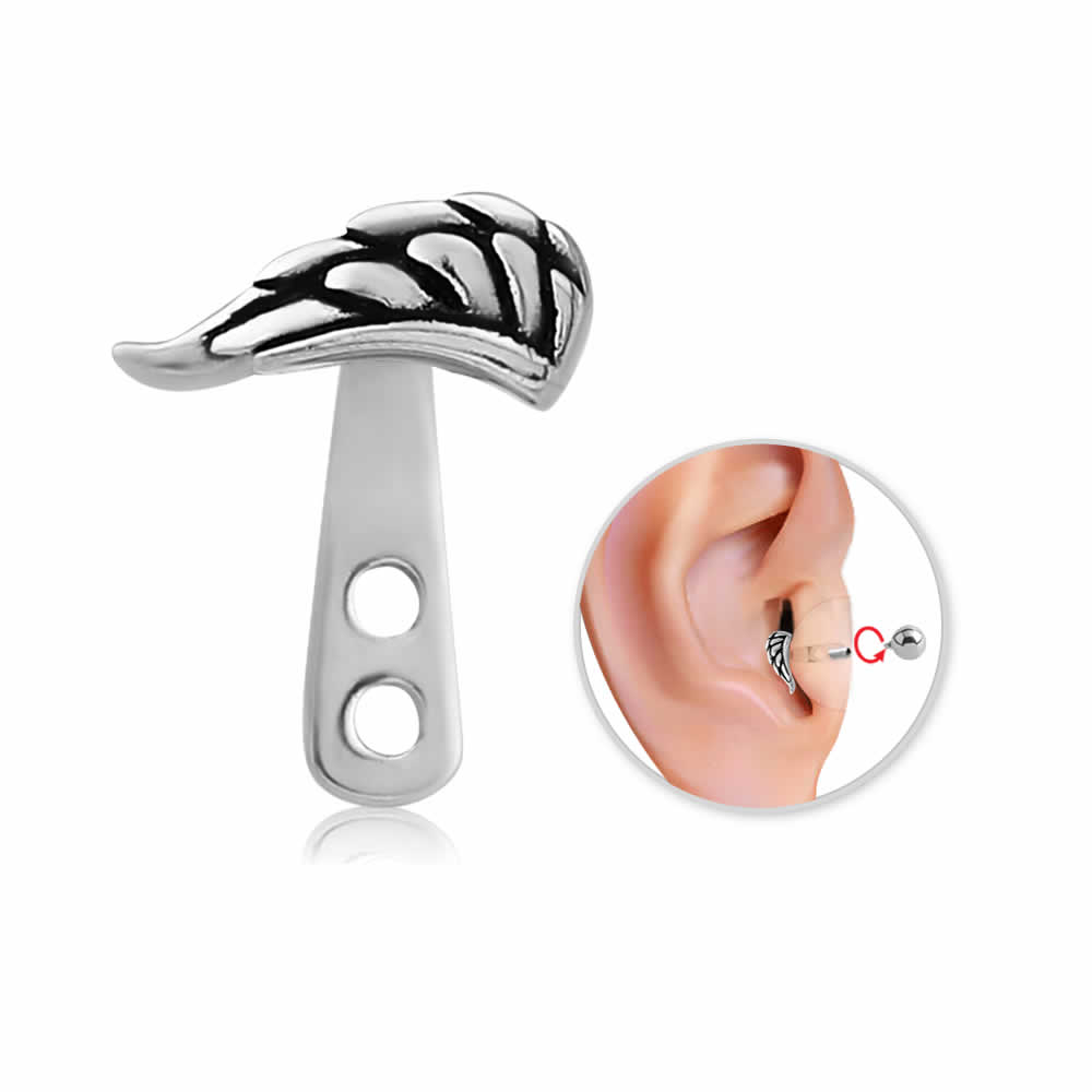 軟骨ピアス「トラガス」からにょっきと翼のデザインが顔を出す、新感覚のボディピアス用パーツ。トラガスに装着したラブレットやストレートバーベルのボディピアスにウィングもチーフのトラガスラップをセットすれば、今までとは一味違うトラガスを楽しんでい...