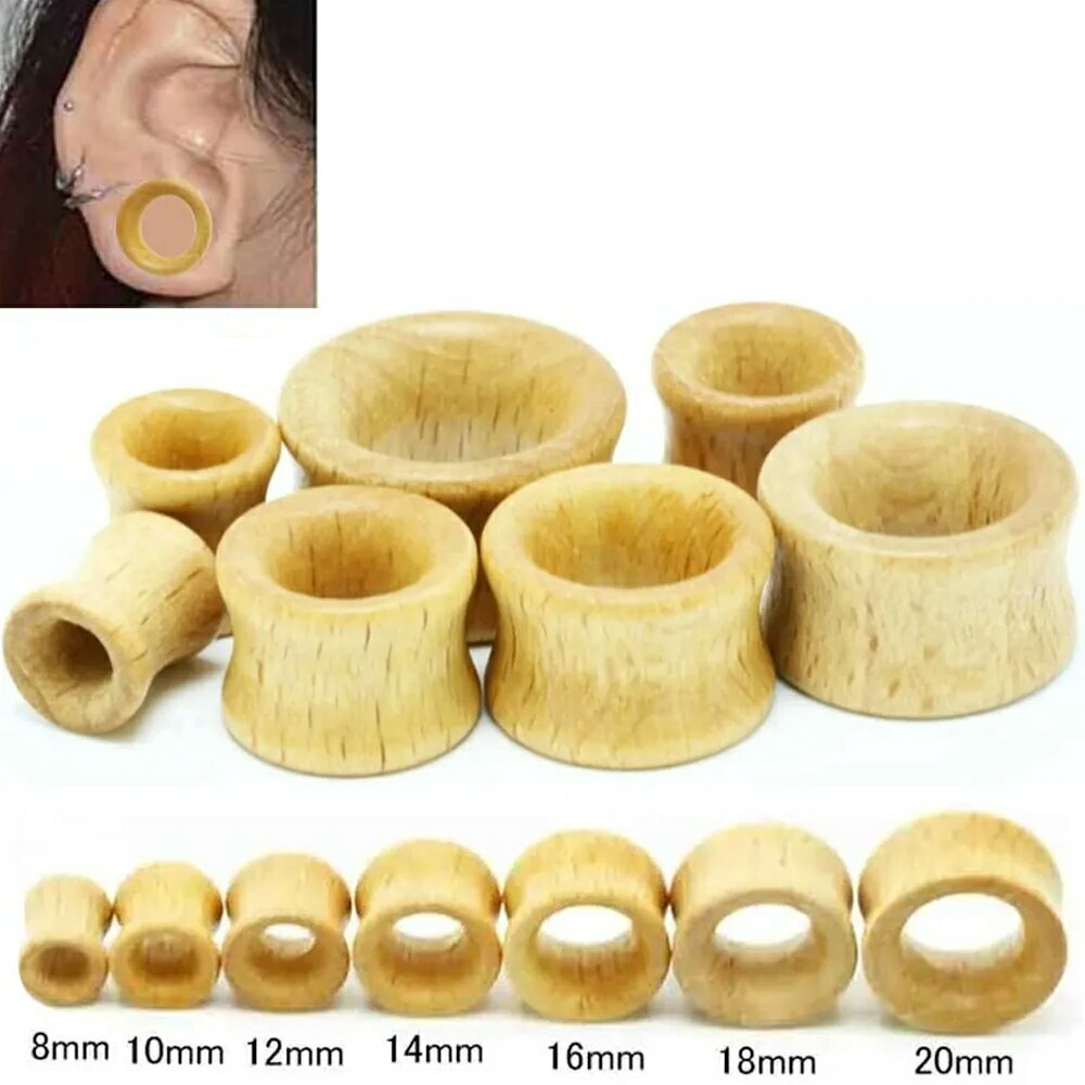 天然素材の竹でできた両側が少し広がったダブルフレア型のボディピアス。 縁の部分を丸く削った柔らかいフォルムがポイント！エッジを立てたシャープなタイプもあります。 シンプルな穴開きのホール系ウッドボディーピアスは男性からも女性からも人気。 キ...