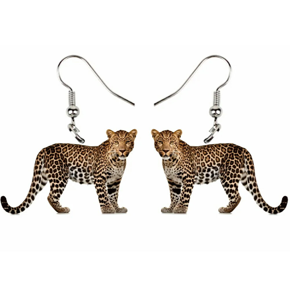 リアルなチーターや豹をデザインしたかっこいいステンレスピアス。 左右対称が1ペアになった、チーターのステンピアスは動物園のスタッフやペットショップの店員さんにもオススメ！ リアルで忠実に再現されたデザインのチャームをステンレスのフックに通し...