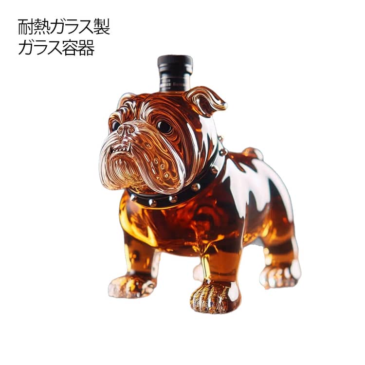 かわいい犬型ウイスキーデカンター。【ユニークなデザイン】：クリエイティブな頭蓋骨のボトルボディ、大きくてユニークな形のデキャンター。【犬ウイスキーデキャンター】：耐久性のあるガラス素材で製造されたウィスキーボトルは豊かな香味を保持し、長期間...