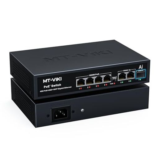 【7ポート搭載・柔軟なネットワーク拡張】 4つのギガビットPoE+ポート、2つのギガビットアップリンク、1つのSFPスロットを搭載。LANケーブル1本で防犯カメラや無線APに電力とデータを同時供給し、アップリンクとSFPポートにより高速かつ...