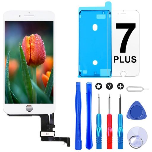 1.【対応機種】iPhone 7 Plus用の液晶フロントパネルです。修理交換用の工具キットが付属しています。適用モデル番号:A1661、A1784、A1785。 2.表示トラブル、故障したピクセル、LCDスクリーン割れ、配色のトラブル、ス...