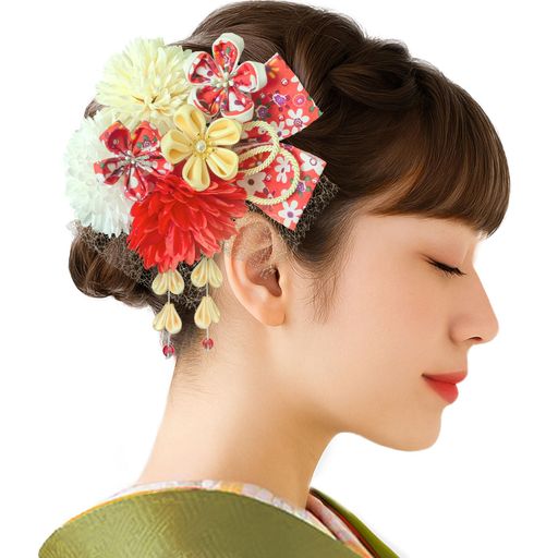 【和装髪飾り(2点セット)】この髪飾りは、伝統的な美しさを引き立てるためにデザインされた2点セットです。美しい布地と繊細な技術で仕上げられており、和服や浴衣との相性も抜群。華やかさをプラスし、特別な日やお祝いの装いを一層引き立てます。 【浴...