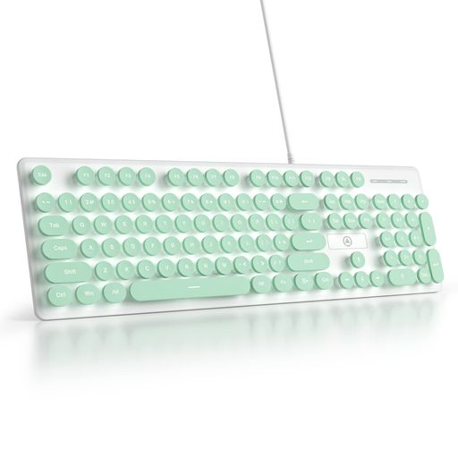 レトロタイプライターキーボード:スチームパンクラウンドキーキャップは、クラシックなタイプライターのように見えます。快適なタイピングの感覚と安定したタッチ、サクサクした甘いサウンドで、レトロなタイプライターの感覚を見つけることができます。 溝...