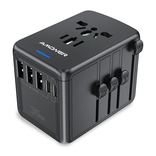 【PD 35W急速充電器】3つのUSB-Aポートと2つのUSB-Cポートを備え、最大8Aと1つのACコンセントにより、最大6台の機器を同時に充電可能です。PD Type-Cインターフェースを使用して1台の機器だけを充電する場合、最大35Wの...