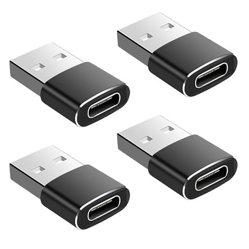 【サイズ】約2x1.5x0.7cm、重量:3g(1個)、4個入り、黒 【USB C (メス) to USB A (オス) 変換アダプタ】 USBオスからType-Cメスへの変換アダプターです。Type Cインターフェースを備えたスマホ、タブ...