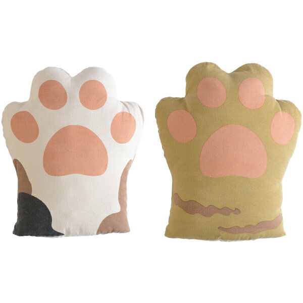 かわいい猫の手クッション！ ネコ好きにはたまらないネコの手クッション！ インテリアとして飾ったり猫好きな人へのプレゼントにもおすすめです♪ 【全2種】 ・カリコ ・チャトラ ◆本体サイズ：約41x45cm ◆生産地：インド ◆製品素材：綿 ...