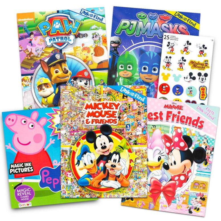 ディズニーピクチャーサーチブックセット 2〜4幼児向け - ミニーマウス、ミッキーマウス、ペッパピッグ、パウパトロール、パジャマスクをフィーチャーしたFind Itブック5冊。 ※重さ:　約540g ※パッケージサイズ:　約20 x 28 ...