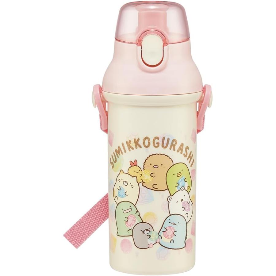 すみっコぐらし 水筒 480ml 子供用 抗菌 軽量 プラスチック 日本製 直飲み ワンタッチ ボトル Skater PSB5SANAG-A もぐらのおうち スケーター ワンタッチでサッと飲める。毎日使いにちょうどいい、抗菌キッズボトル お...