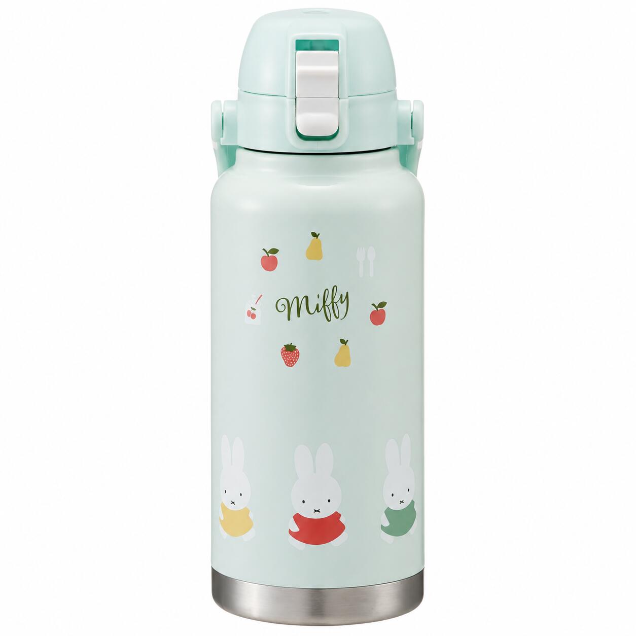 ミッフィー ステンレス 水筒 1L 1000ml ワンプッシュ ダイレクトボトル ハンドル付き 直飲み 真空二層構造 保冷専用 スケーター STD10H たっぷり飲める1000ml！持ち運びに便利なハンドル付き、ミッフィーのワンプッシュ水筒...