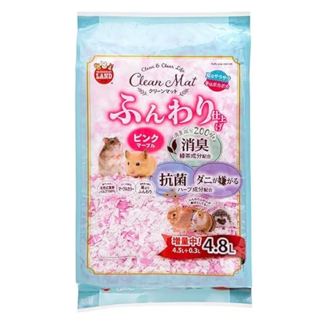 商品情報・小動物のケージ内を清潔に保つ床材用マット・ふんわり仕上げでやさしい肌触りを実現・足元にやさしく、快適な飼育環境づくりに配慮・ピンクマーブルカラーで見た目も清潔感のある印象・ハムスター、モルモットなどの小動物に対応・日常使いしやすい...