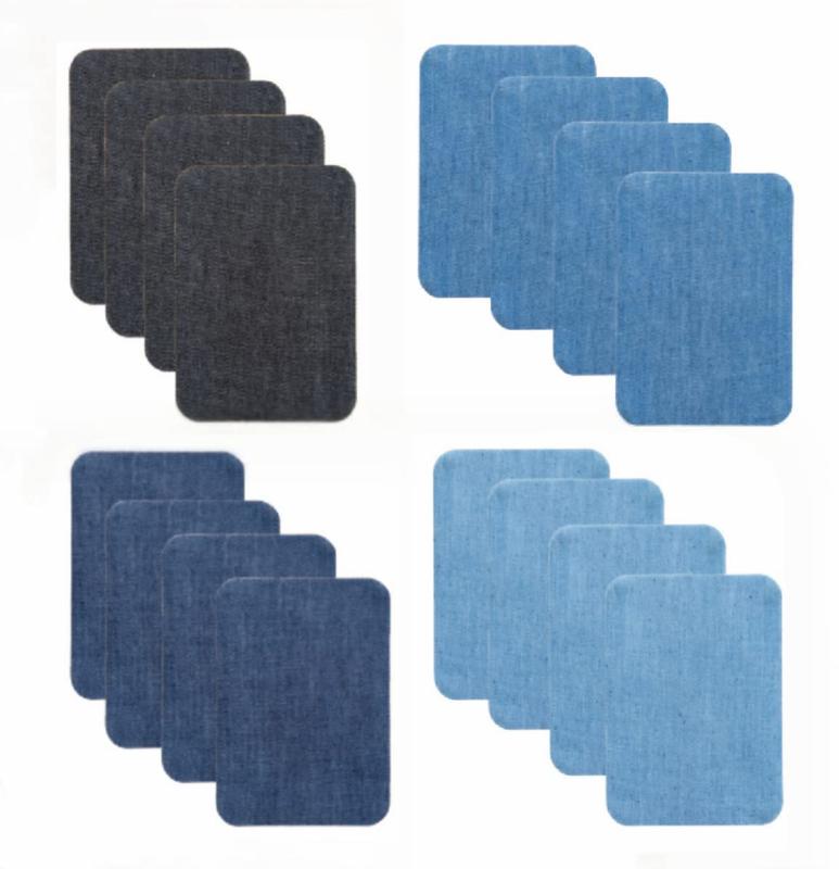 デニムパッチ デニム ジーンズ ジーンズパッチ DIYデニム布 服の補修に ライトブルー ダークブルー ブラック 自由に切り取れる 補修布 水洗い可能