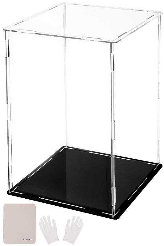【選べるサイズ】フルミット フィギュアケース アクリル コレクションケース 高透明度 【UVカット】 透明収納ケース 組み立て 簡単 防汚れ 手袋 クリーニング クロス付き お手入れ方法 説