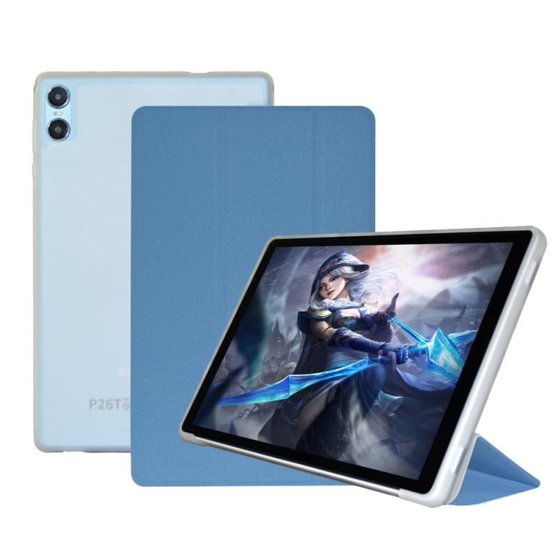 For TECLAST P26T ケース 保護ケース【ZENGZOUZ】薄型 軽量 高級PU レザー 擦り傷防止 全面保護型 耐汚れ 耐衝撃保護ケース TECLAST P26T 用 スマートカバー (ブルー)【対応機種】TECLAST P2...