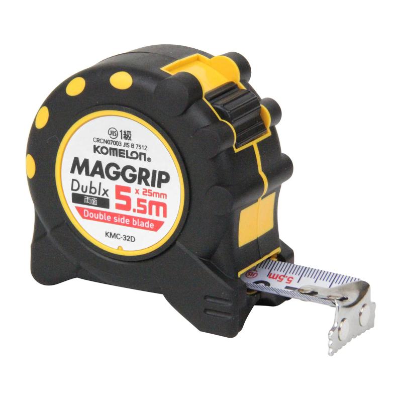 Komelon コメロン コンベックス マググリップ両面目盛り 25 テープ幅25mm 5.5M KMC-32Dテープ幅:25mmテープ長:5.5m目盛仕様:メートル仕様:JIS1級、両面目盛、サビに強いステンレスバネテープ仕様:ナイロンコ...