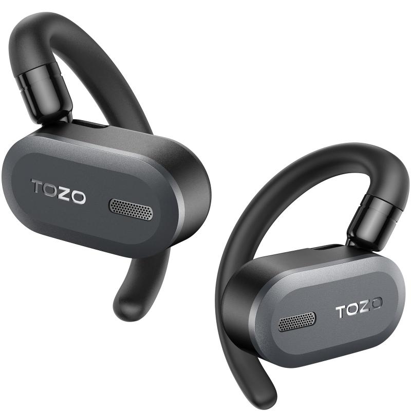 TOZO Open Budsワイヤレスイヤホン【2023新登場 耳掛け式イヤホン】Bluetooth 5.3 イヤホン 開放型イヤホン 究極のフィット感 耳を塞がないイヤホン 快適な装着感 小型軽量 簡単操作アプリ 42時間長【二軸設計&a...
