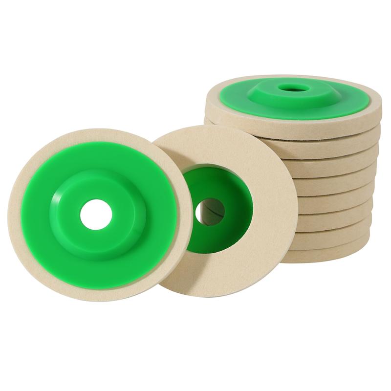 akindou フェルトディスク フェルトバフ 100mm 肉厚9mm 金属研磨 鏡面加工柔らかい羊毛をギュっと圧縮したバフディスクをお好みに合わせて枚数とバフの目の細かさを選べるように取り揃えました。圧縮された羊毛は耐久性が高くより長時間...