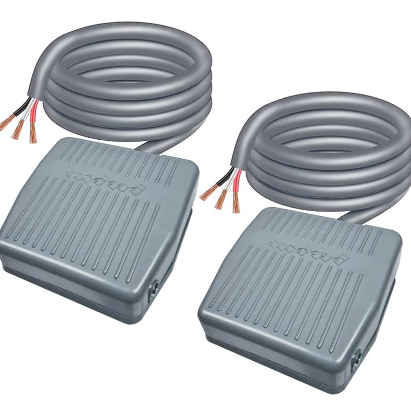 Kiligen 2個 瞬時 フットスイッチAC 12V/24V/110V/250V 5A SPDT NO NC アンチスリッププラスチックフットペダルスイッチ（ケーブルの長さ：1m）フットペダルスイッチ、様々な電動工具を制御するためのハンズ...