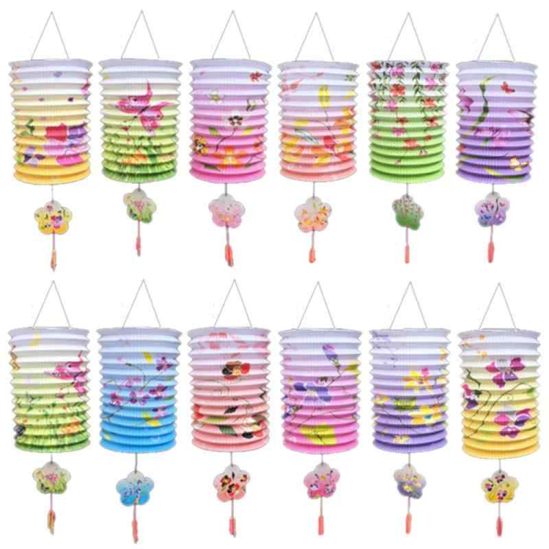 （なないろ館）ミニちょうちん 12個セット 花模様 提灯 お盆 初盆 飾り 用品 七夕 装飾 夏祭り お祭りお盆 初盆 七夕 夏祭りの装飾に 涼しげな花柄をあしらったミニちょうちん 12個セットです。折り畳み式で組み立ても簡単。収納や持ち運...