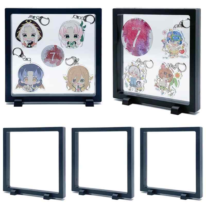 OUXEE ラバーストラップ アクリルキーホルダー 収納 ディスプレイスタンド - 5個セット - ディスプレイケース 台座付き ほこり対策 汚れ防止 耐久性 おしゃれ 鑑賞に最適