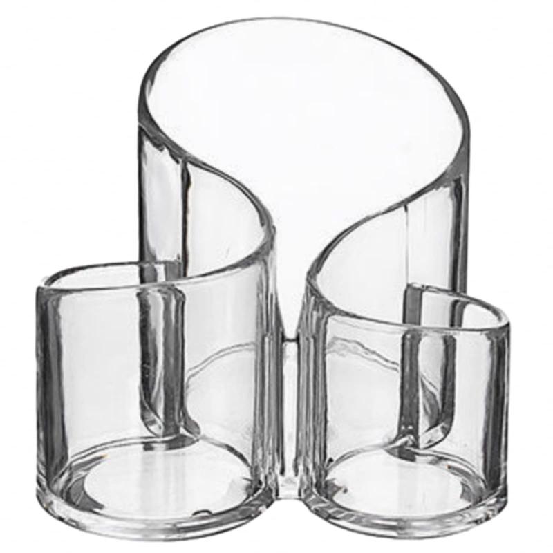 Sweet Plus ペンスタンド ペン立て メイクブラシ ペン 小物 文房具 収納 卓上 机上 デスクオーガナイザー3つの異なる大きさの収納ケースが1つにつながった、ペンなどの文房具を立てたりメイクブラシなどを立てたり出来るアクリル製の収...