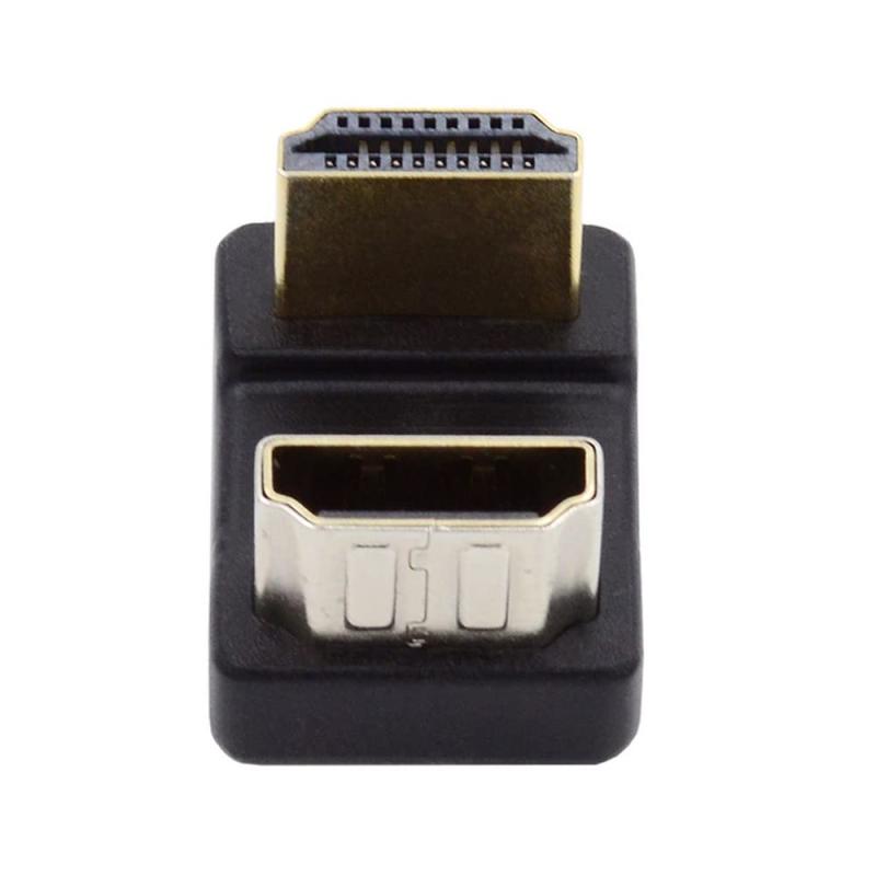 xiwai 4K 標準 HDMI 1.4 オス Type-A から HDMI メスへのコンバーター、ポートセーバー 360 度反対側 U 字型背面角度延長アダプター