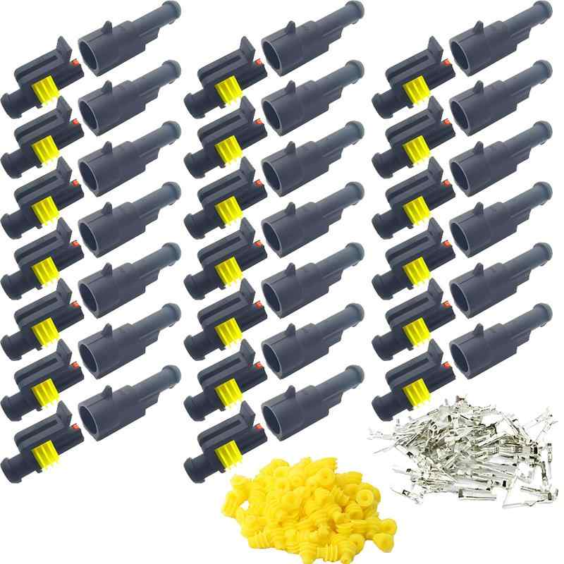 CESFONJER 車の防水コネクタ、防水電気端子、オートバイスクータートラックマリンプラグソケットキット、1ピン× 20キット車用防水電気コネクタプラグ、20-16 AWGケーブルコアに適しています。1way車用防水コネクタ適合車種：オー...