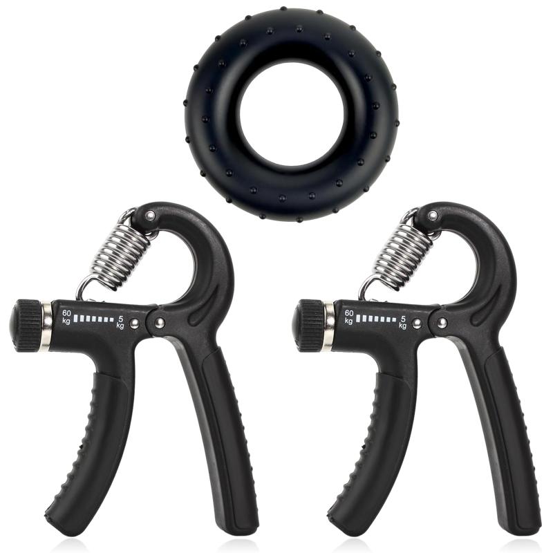 DELUXEFOX ハンドグリップ 握力トレーニング 握力を鍛える道具 ハンドグリップ 可変式 5kg～60kg 負荷調節可能 ストレス解消 マッスル強化 指の筋力トレーニング 男女兼用