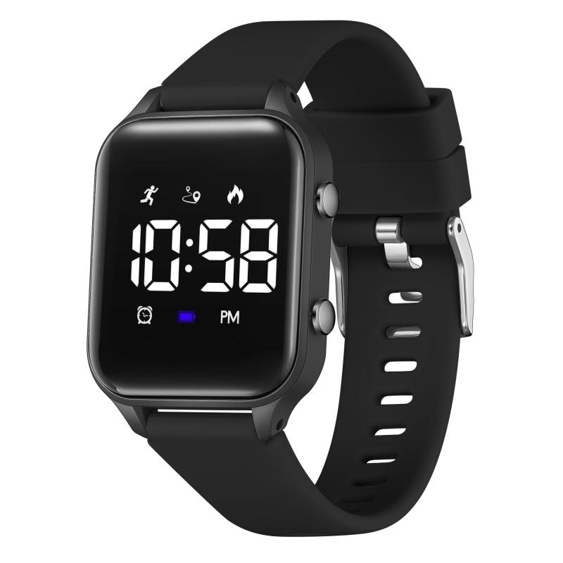 ShunkanSai デジタル 腕時計 男の子 子供 活動量計 キッズ 女の子 5ATM防水 充電式 スポーツウォッチ 歩数計 距離 目覚まし時計 日付曜日表示 ストップウォッチ 長持ちバッテリー 誕生日 人気 ギ