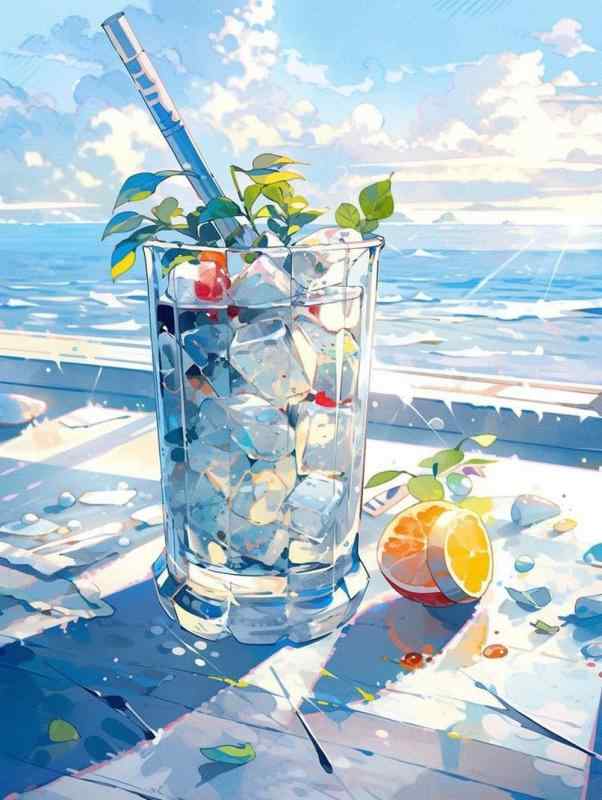 LEADINTOP ダイヤモンドアート 夏 カップ 丸いビーズ 30X40cm ダイヤモンドペインティング キット モザイクアート 人気 ビーズアート かわいい 初心者 大人 子供 DIY 手作り 手芸キット プレゼン【新登場ダイヤモンドア...