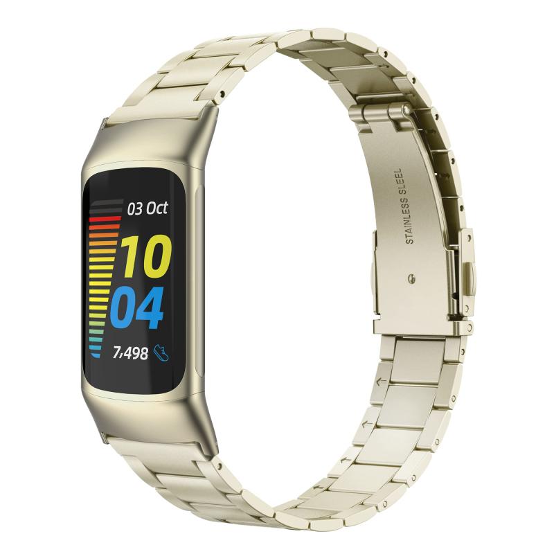 Wearlizer Fitbit Charge6/Charge5バンド フィットビット チャージ6/チャージ5に対応 ステンレス製 ビジネス スポーツ用交換ベルト男女兼用 通気防汗防水 長さ調整器具付き対応機種：Fitbit Charge6...