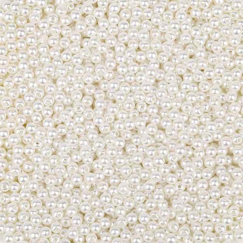 BetterJonny パールビーズ 手芸用 ラウンド 丸玉 穴付き ホワイト ハンド パーツ 箱入り 手芸材料 手作り 素材