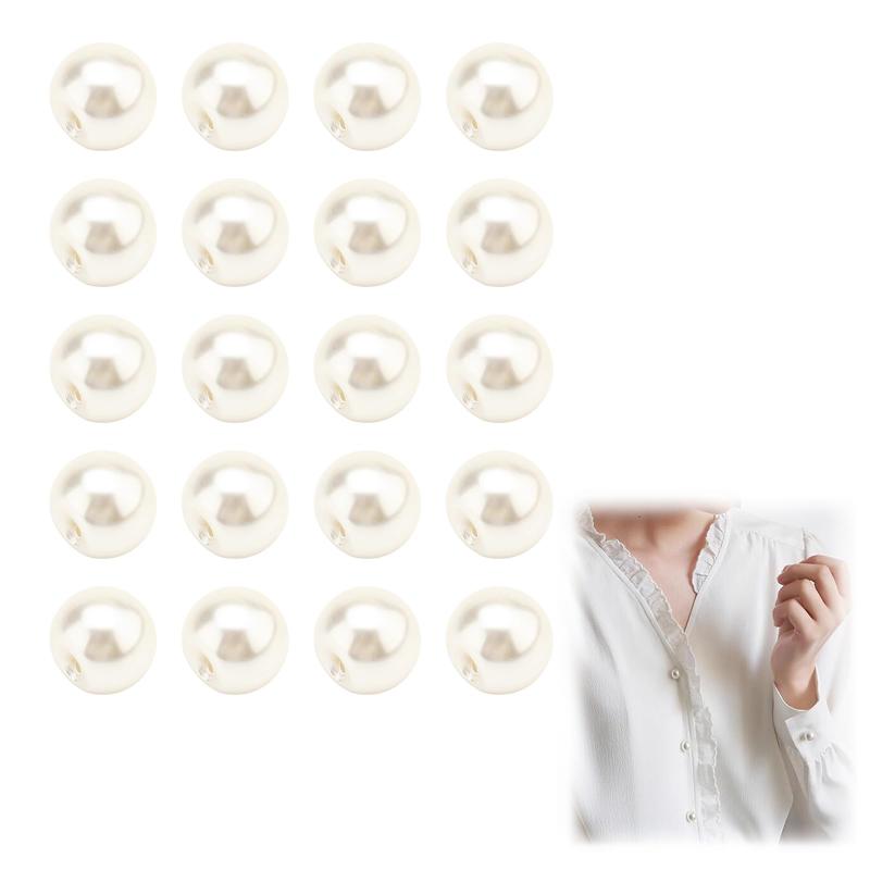 Doyime パール ボタン （20個入り） デザイン縫製ボタン 手芸材料クリスタルボタン パール半丸ボタン 装飾ボタン 手縫いのボタン 10mm ツヤあり 人工パール 手芸用品 洋服用 （ベージュ）【パールボタン】直径10 mmのパールボ...