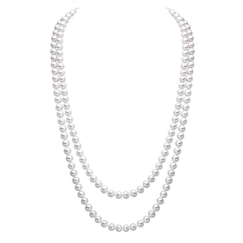 Merdia パールネックレス 真珠 セーターチェーン パールネックレス 高人気 クラシックジュエリー アクセサリー 結婚式✿「商品仕様」女性のフォーマルな装いに華を添える上品なパールのアクセサリーセットです。素材：イミテーションパール；チ...